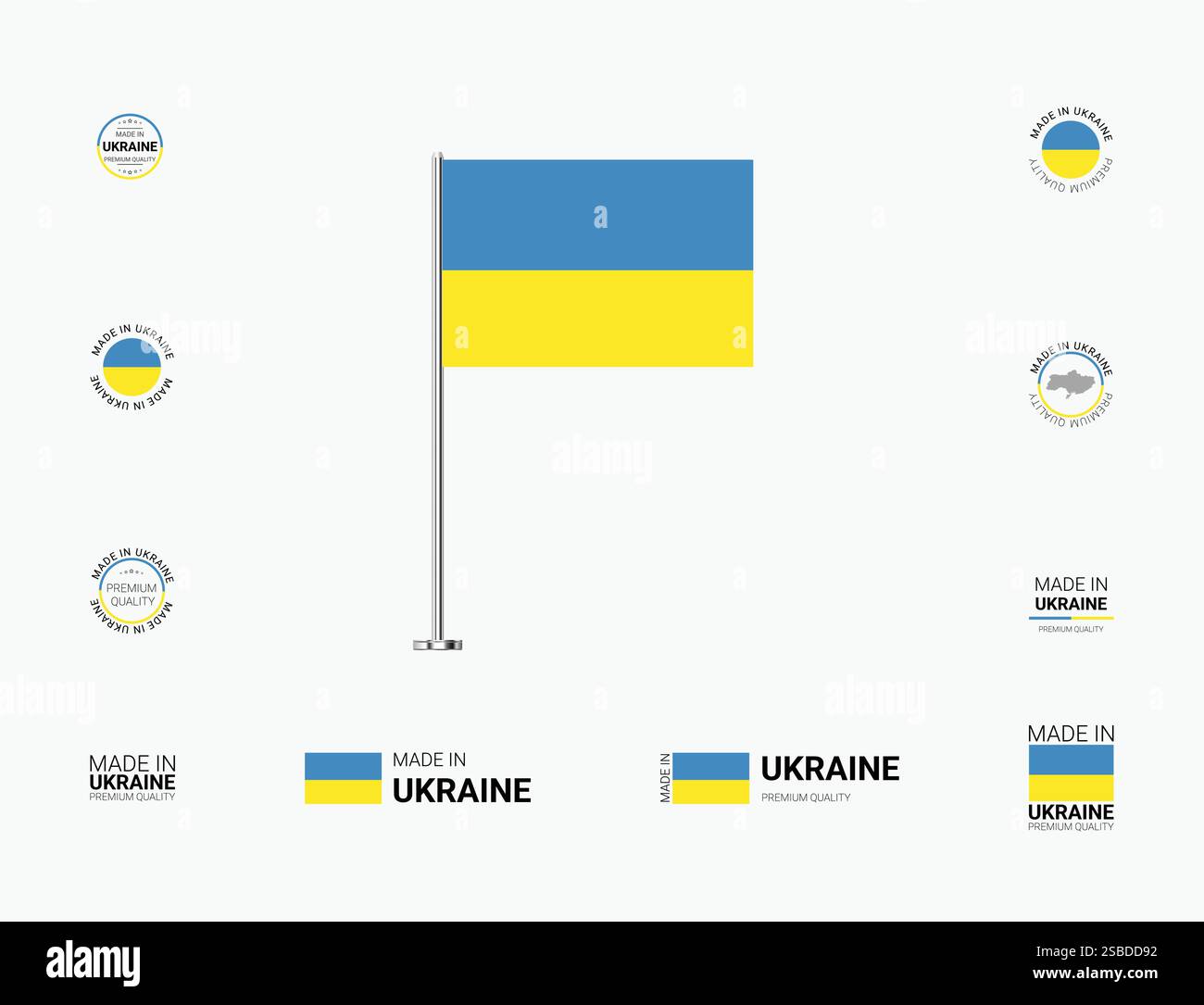 Made in Ukraine Stamps, Flag, Tags, labels, Seals, Icons. Creative ...
