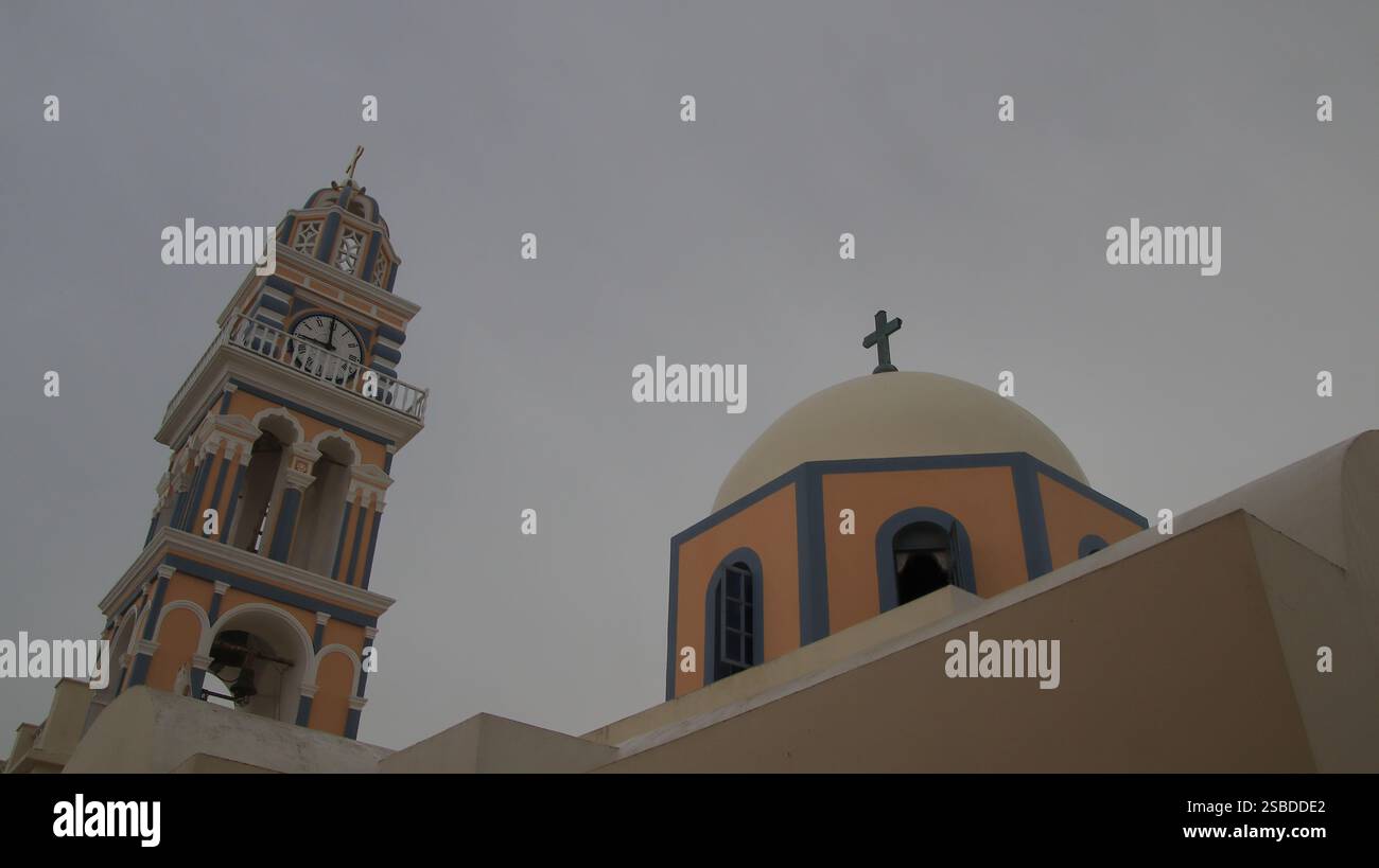 Santorini island,Saint John's catholic church at Fira capital,Aegean ...