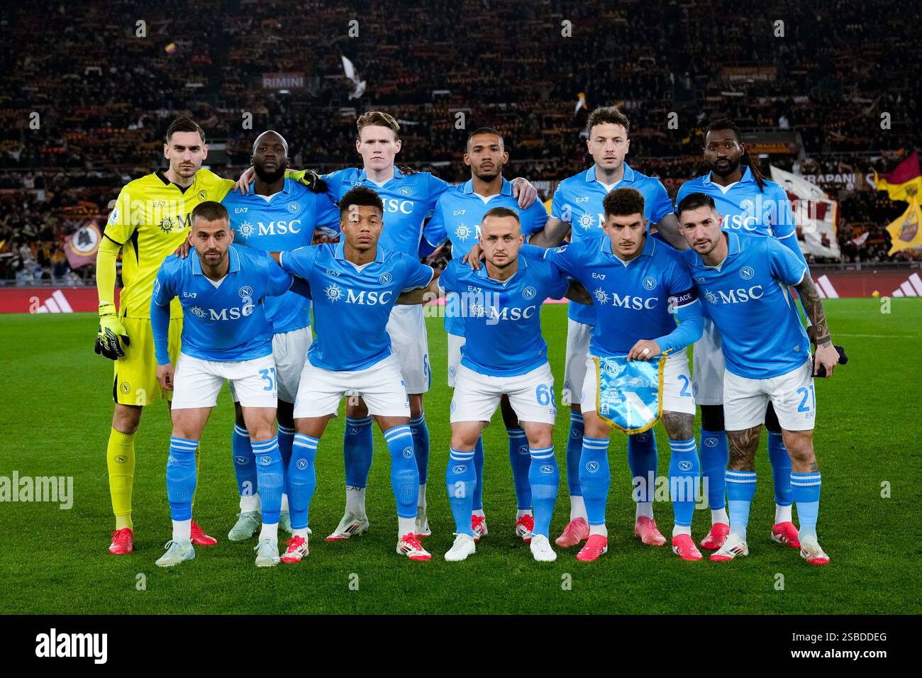 Rome, Italy. 02nd Feb, 2025. SSC Napoli line up during the Serie A ...