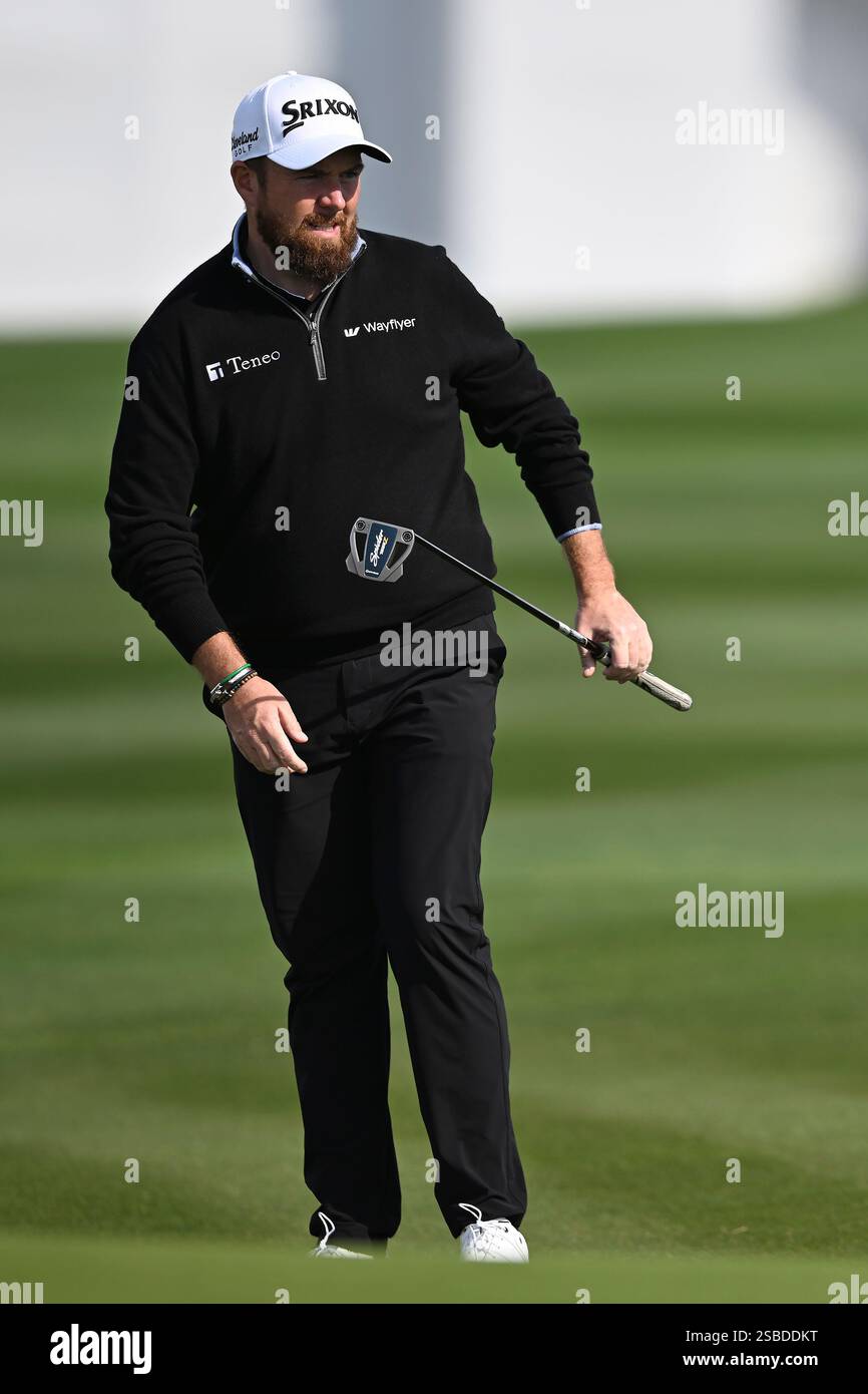 Shane Lowry watches his putt on the sixth green at Pebble Beach Golf ...