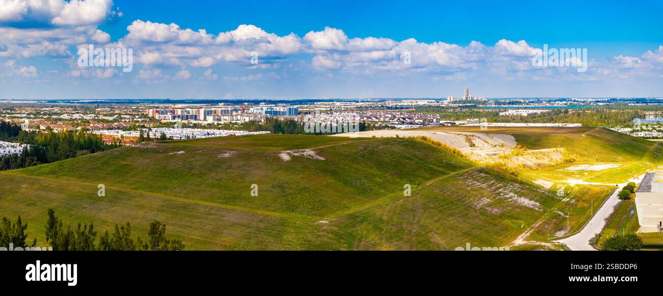 Aerial panorama Miami Doral trash landfill Stock Photo - Alamy