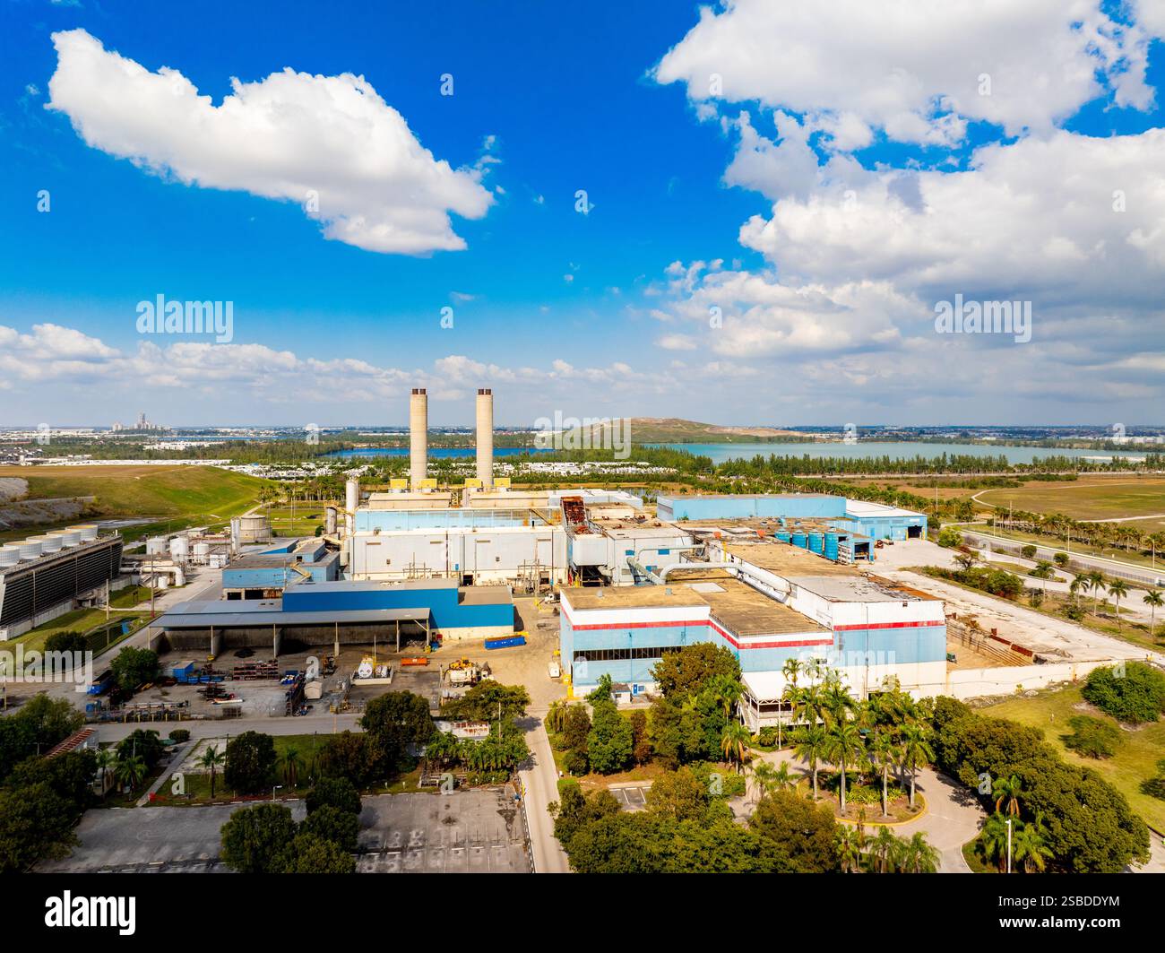 Aerial photo landfill Miami Dade and Doral incinerator Stock Photo - Alamy