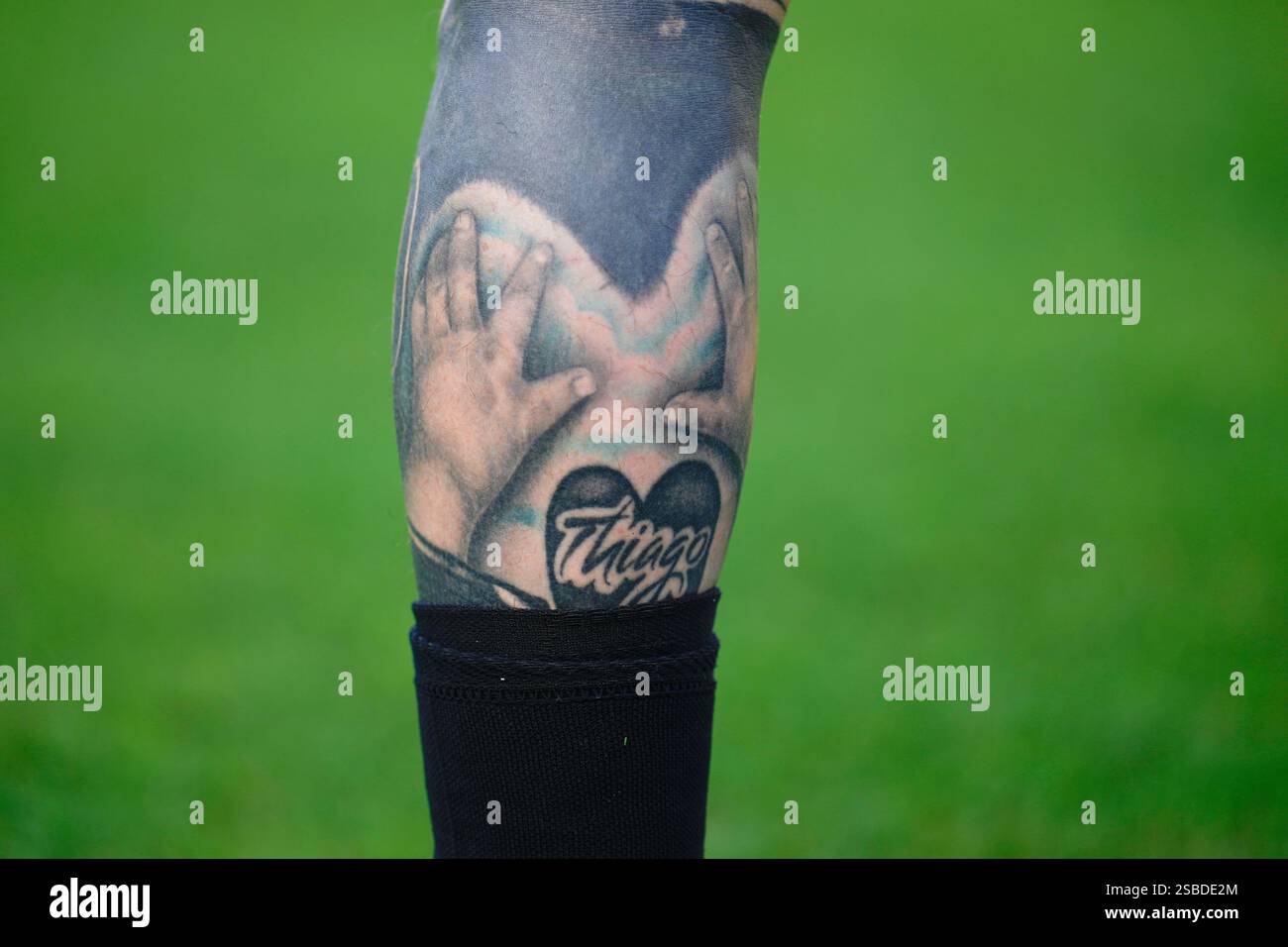 Tattoos adorn the leg of Lionel Messi of the United States' Inter Miami ...