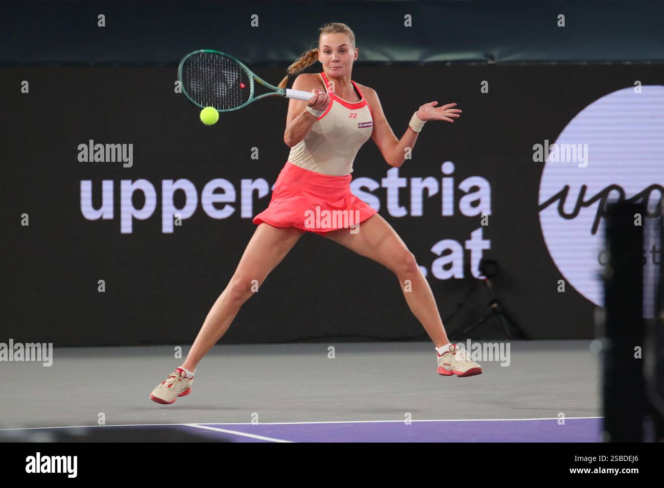 LINZ, AUSTRIA - FEBRUARY 2: Dayana Yastremska of Ukraine in action ...