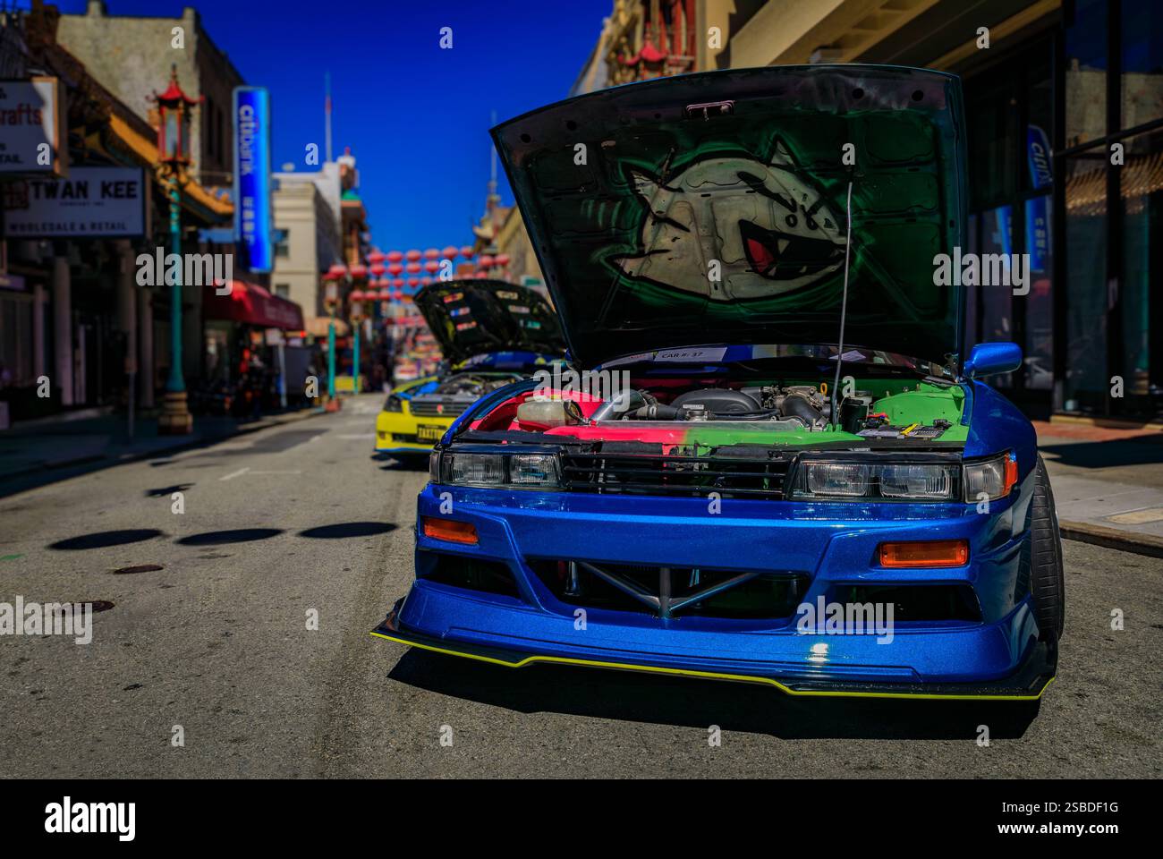 San Francisco, USA - September 24, 2022: A bright blue Nissan Silvia ...