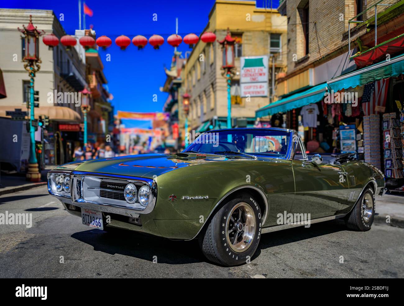 San Francisco, USA - September 24, 2022: A green 1968 Pontiac Firebird ...