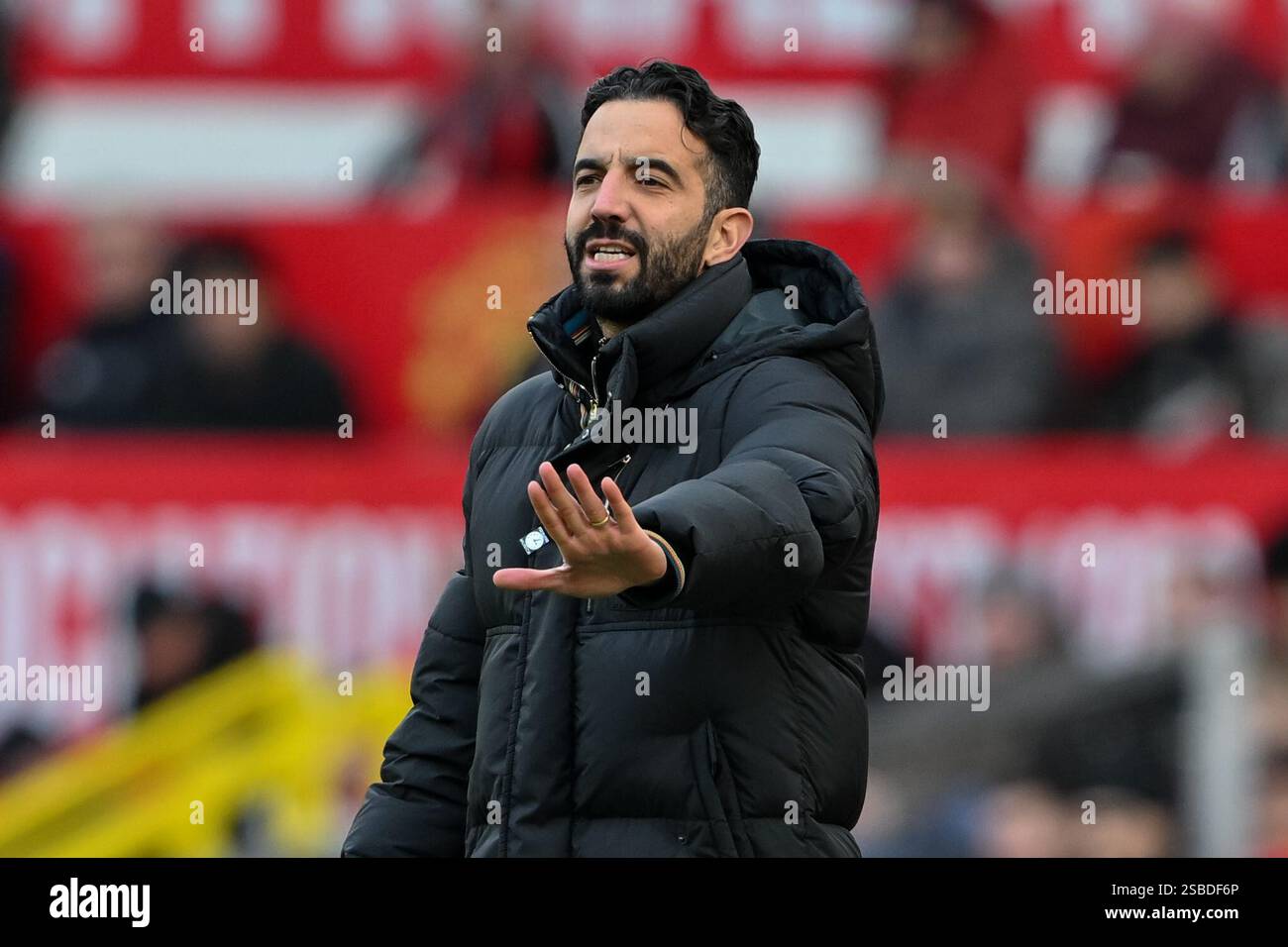 Manchester United head coach Ruben Amorim gestures during the ...