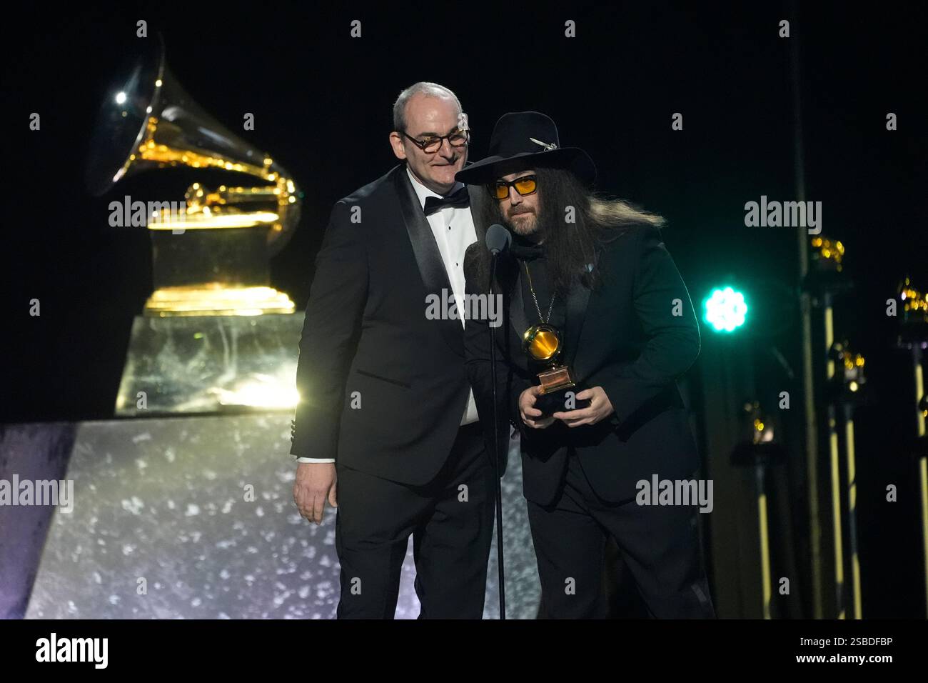 Simon Hilton, left, and Sean Ono Lennon accept the award for best boxed ...