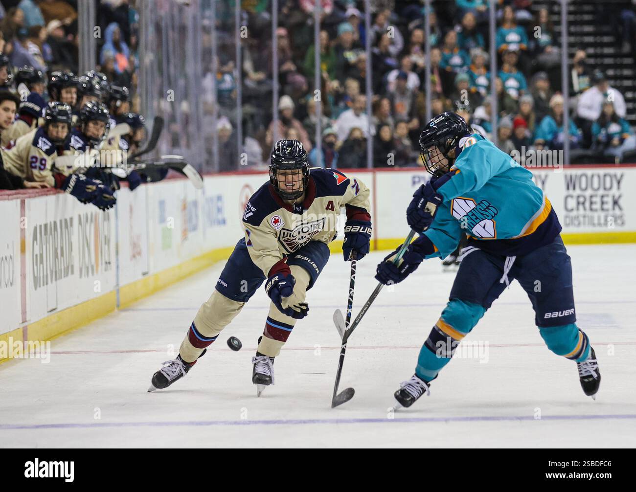 Newark, NJ, USA. 02nd Feb, 2025. Montreal Victoire forward Laura Stacey ...