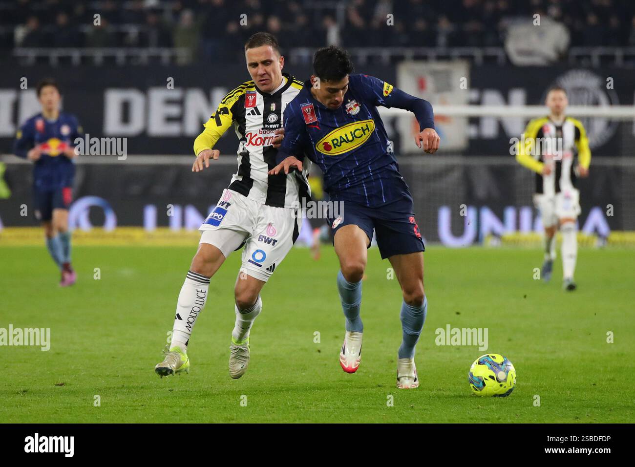 LINZ, AUSTRIA - FEBRUARY 2: Branko Jovicic of LASK and Adam Daghim of ...