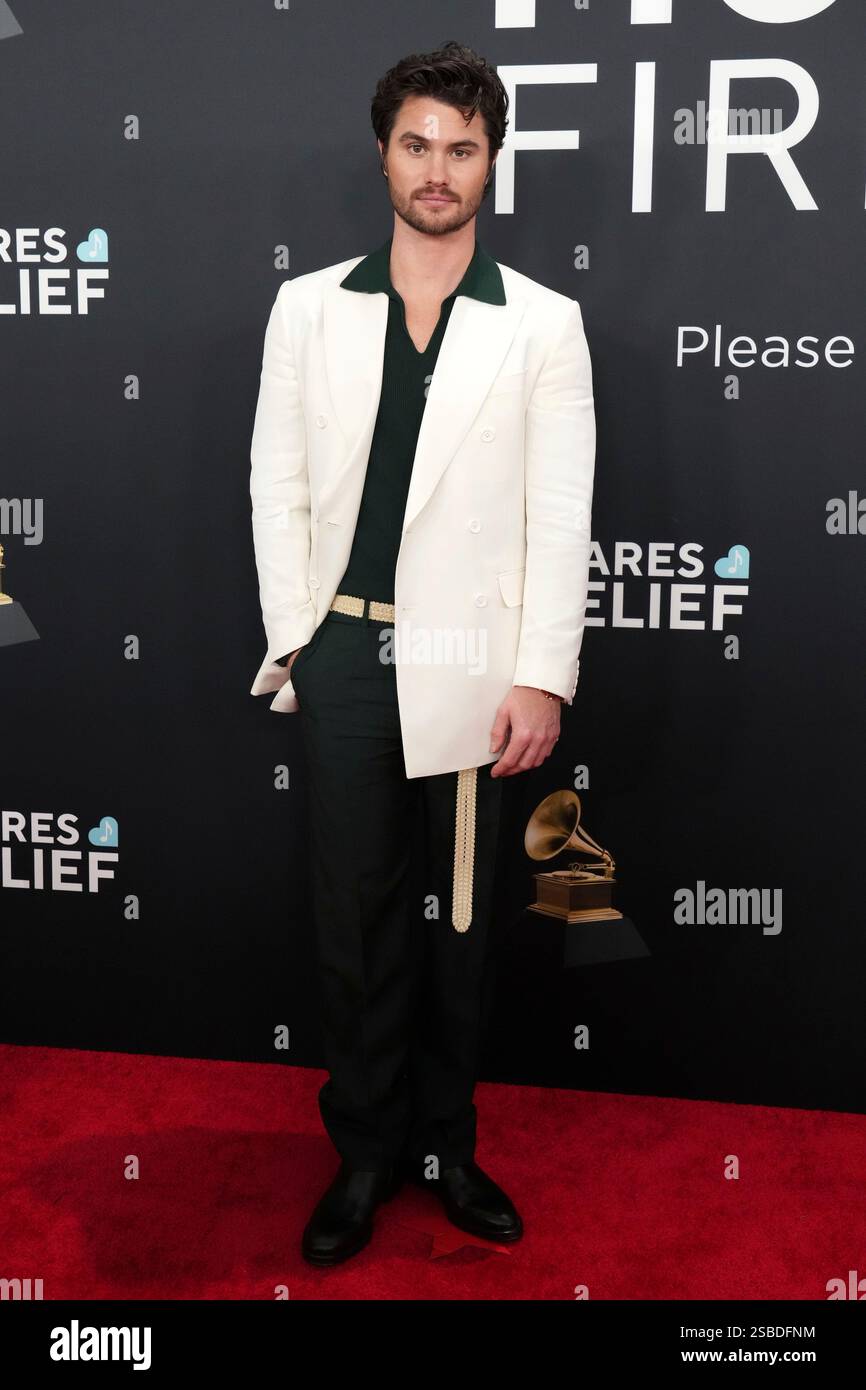 Chase Stokes arrives at the 67th annual Grammy Awards on Sunday, Feb. 2 ...
