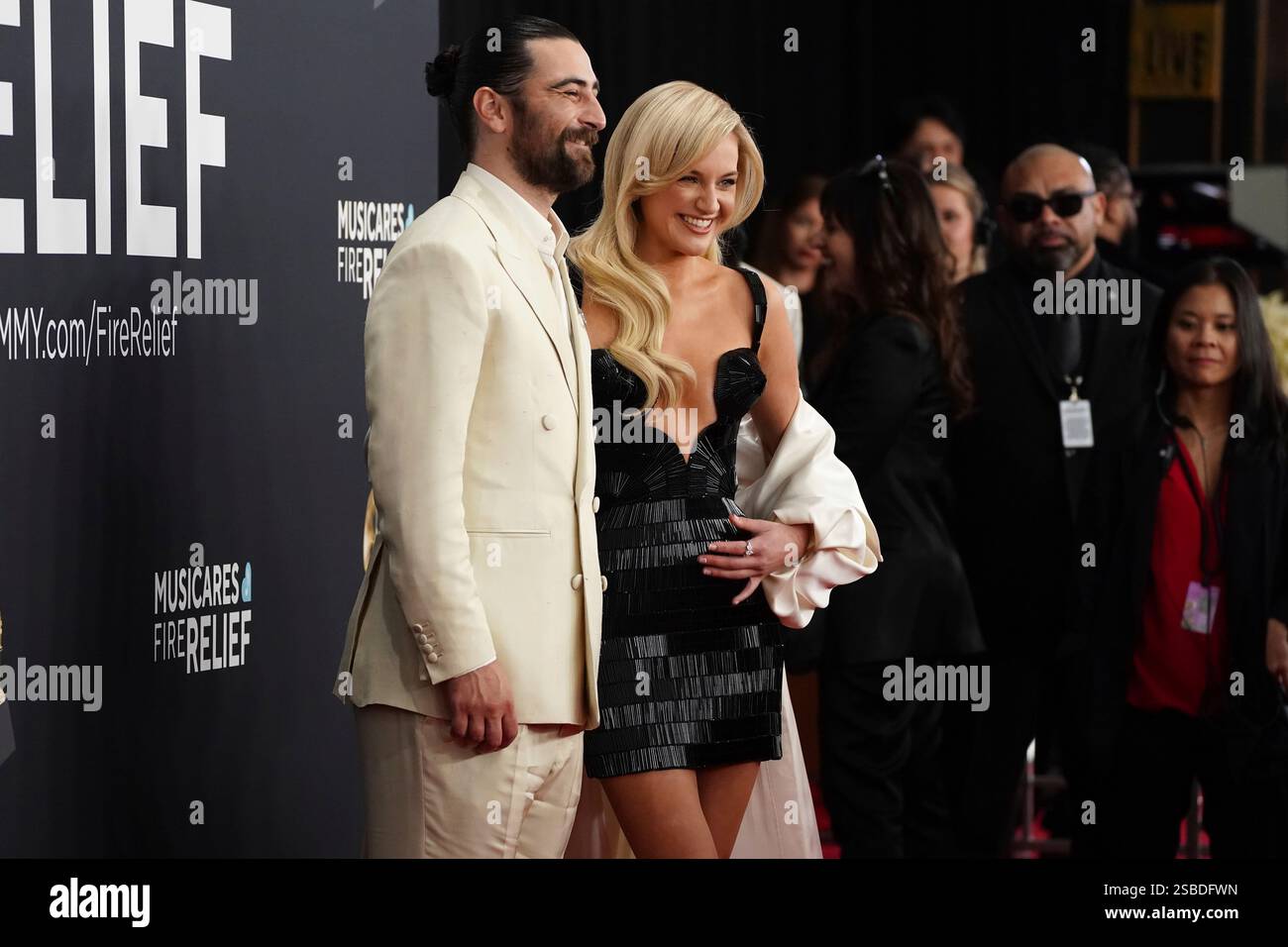 Noah Kahan, left, and Kelsea Ballerini arrive at the 67th annual Grammy ...