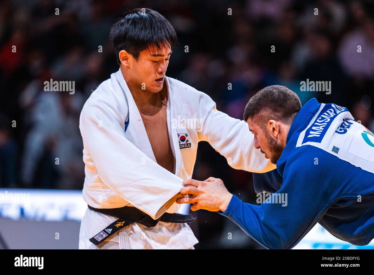 Jonghoon KIM (KOR) and Luka MAISURADZE (GEO) Final men's -90Kg during the Paris Grand Slam 2025 ...