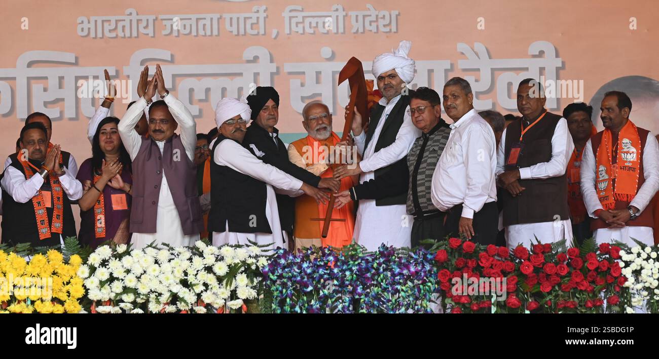 NEW DELHI, INDIA - FEBRUARY 2: Prime Minister Narendra Modi being ...