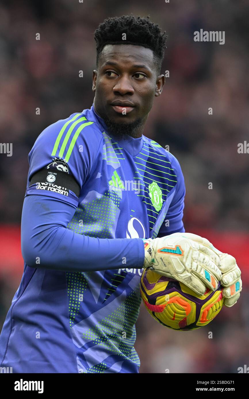 Manchester United goalkeeper Andre Onana (24) during the Manchester United FC v Crystal Palace ...