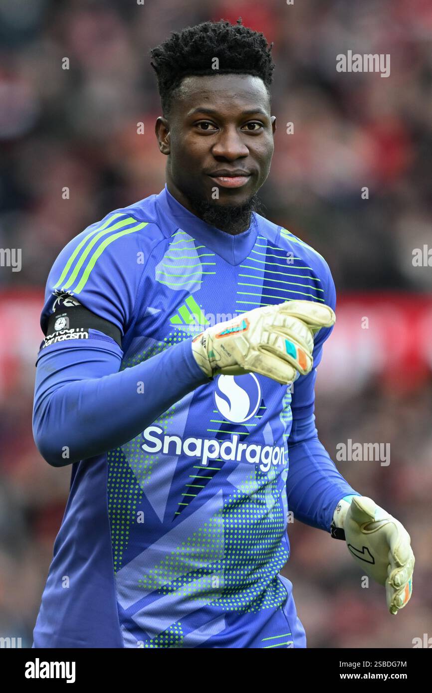 Manchester United goalkeeper Andre Onana (24) during the Manchester United FC v Crystal Palace ...