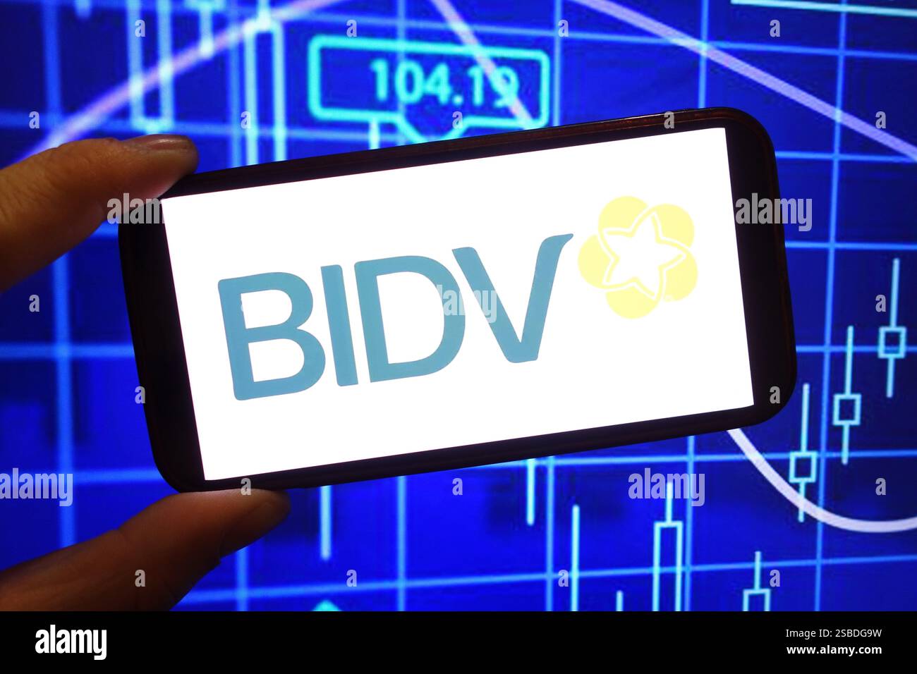 In this photo illustration, the BIDV Bank company logo is seen ...