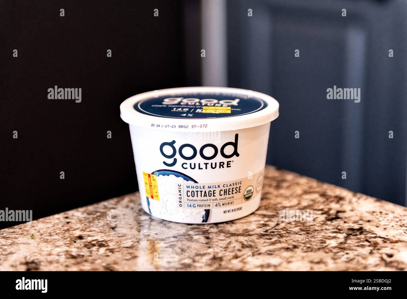Avon, USA - January 26, 2023: Cottage cheese by Good Culture in plastic ...