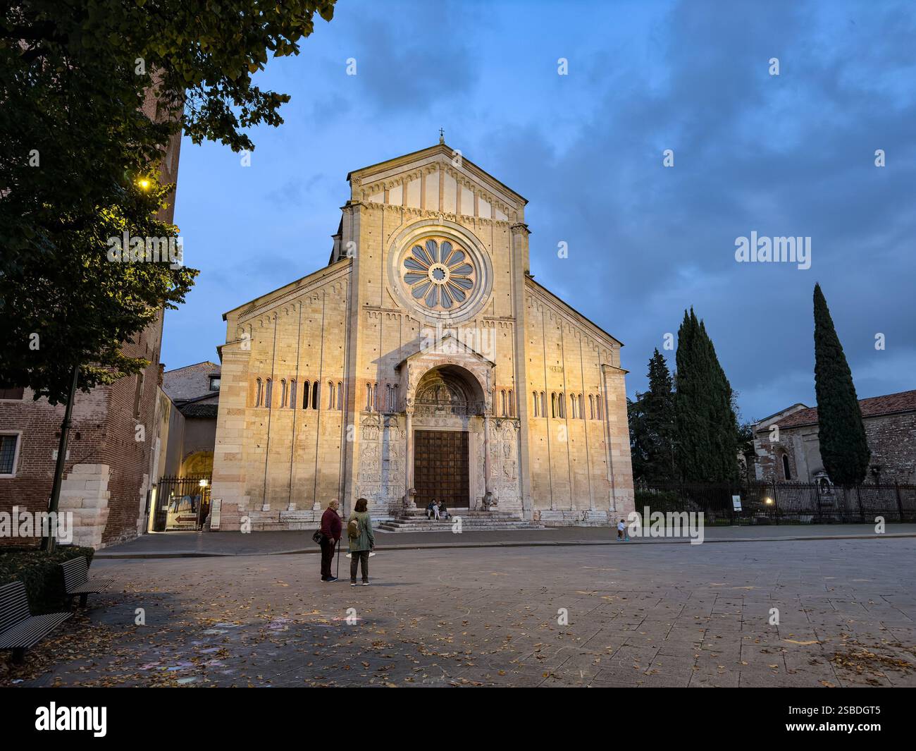 VERONA, ITALY - OCTOBER 28, 2024: Basilica di San Zeno Maggiore church ...