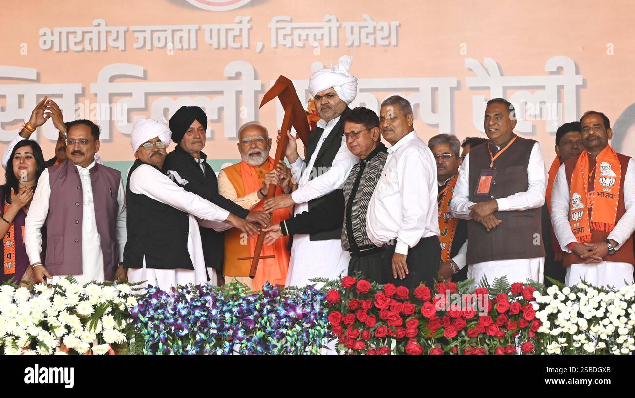 NEW DELHI, INDIA - FEBRUARY 2: Prime Minister Narendra Modi meets with ...