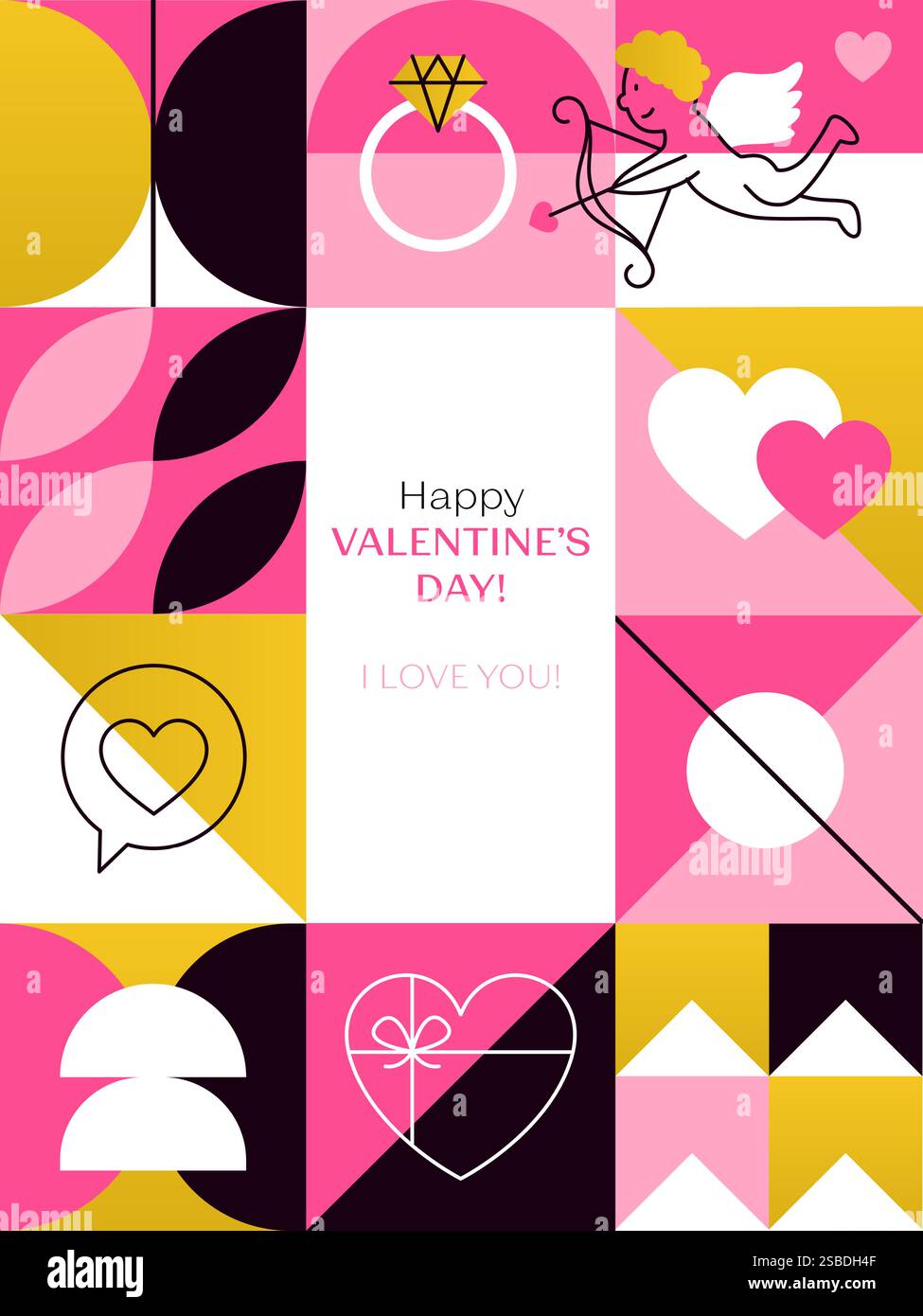 Valentines day card template Stock Vector Images - Alamy