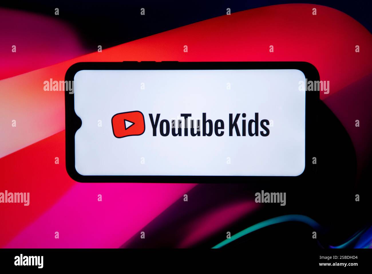In this photo illustration, the YouTube Kids logo is seen displayed on ...