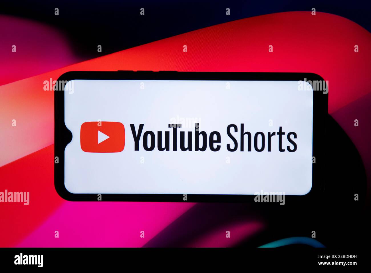 In this photo illustration, the YouTube Shorts logo is seen displayed ...