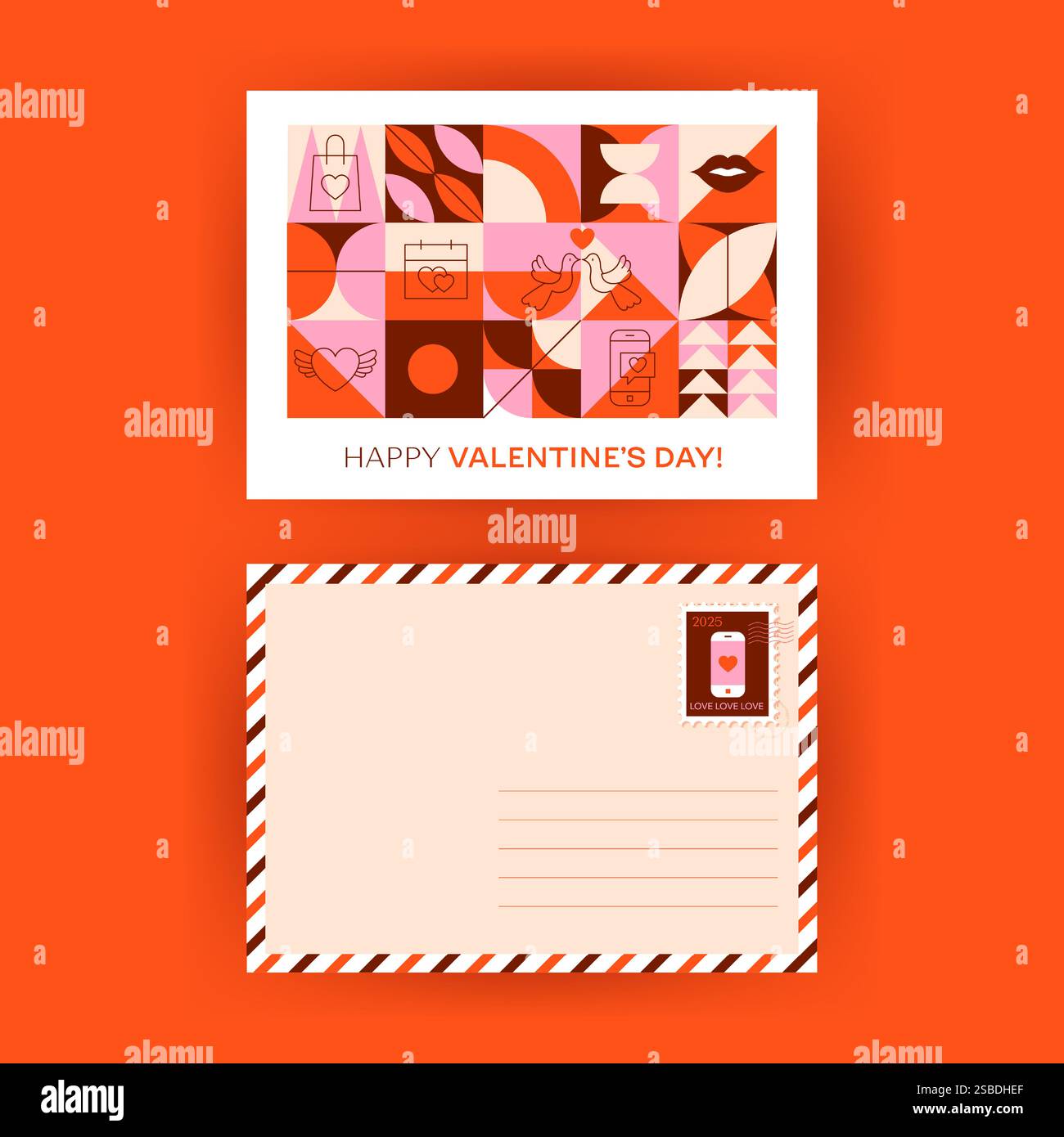 Romantic postage stamp for valentines day card hi-res stock photography ...