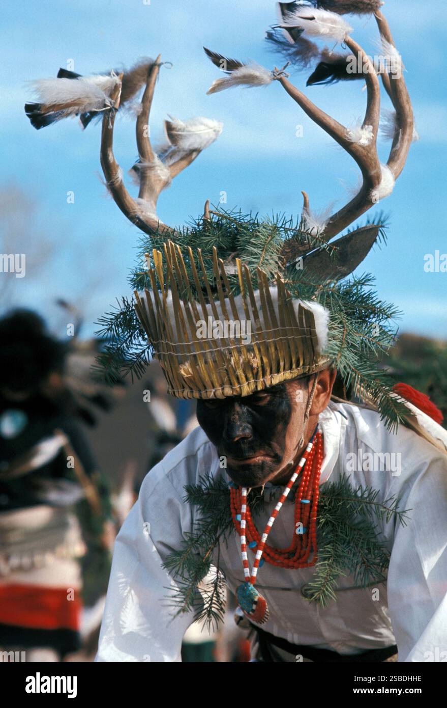 Deer dance on Christmas day in Tesuque Pueblo, New Mexico, USA Stock ...