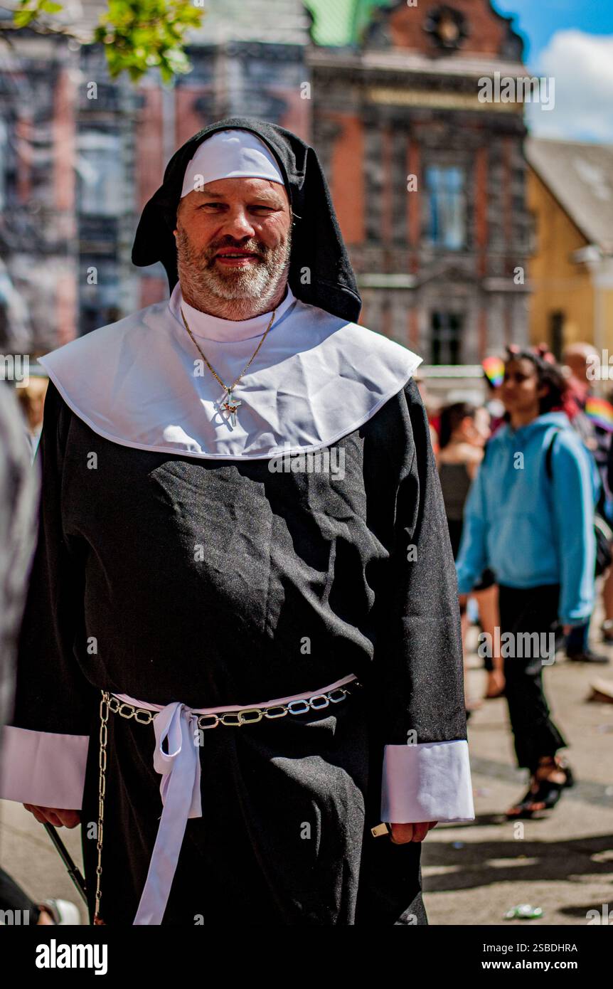 Man dressed as a munk Stock Photo - Alamy