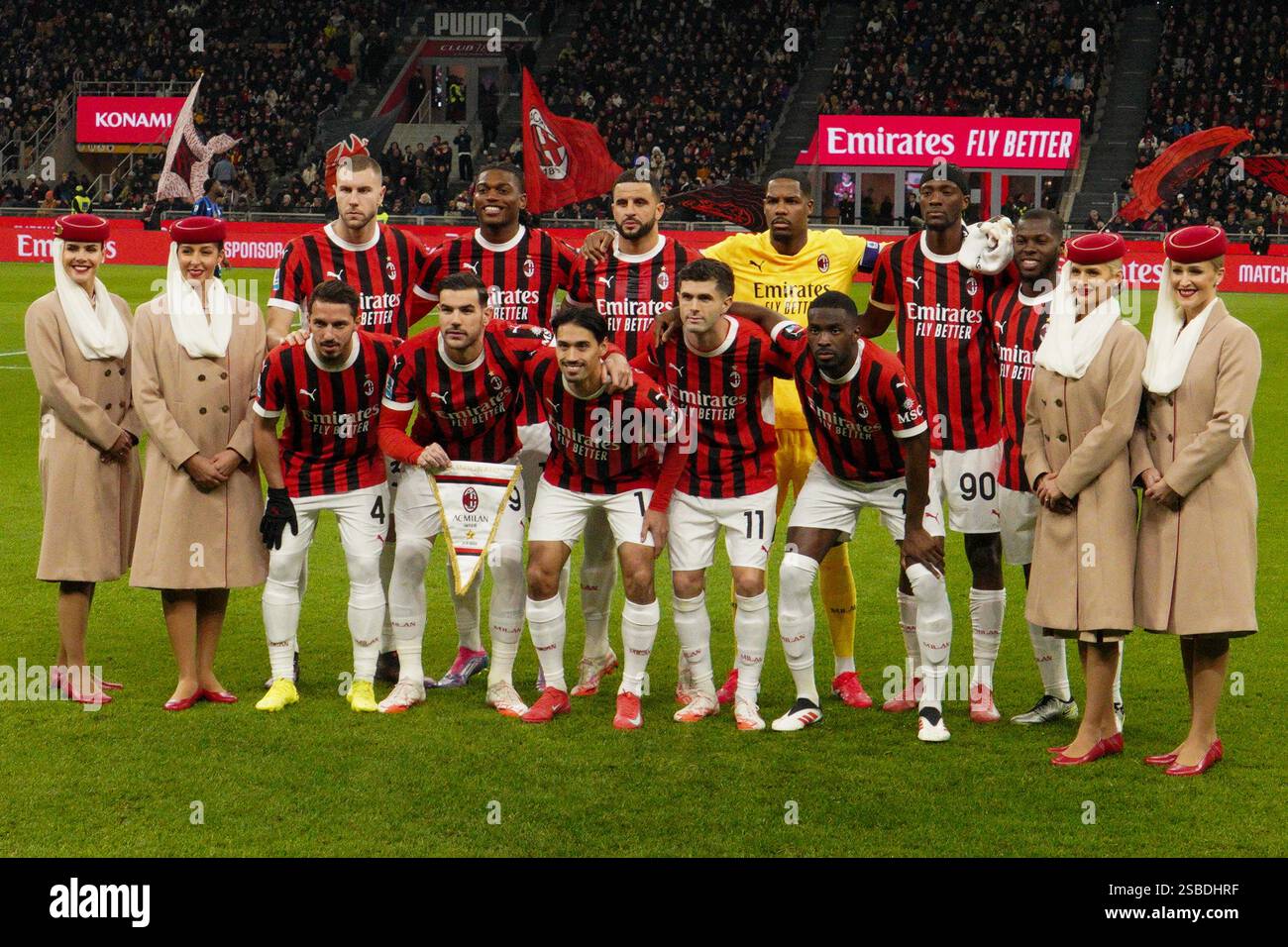 Milan, Italy. 2 Feb, 2025. Team of AC Milan, during AC Milan Vs FC ...