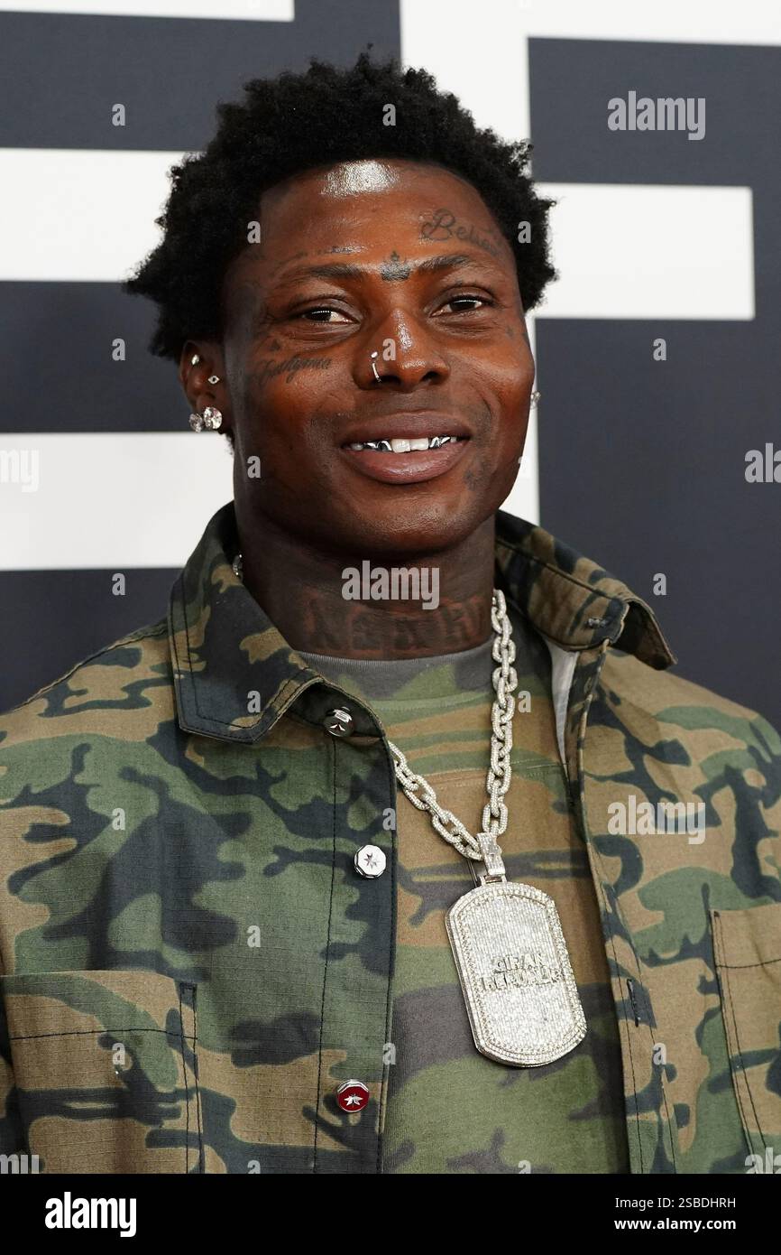 Asake arrives at the 67th annual Grammy Awards on Sunday, Feb. 2, 2025 ...