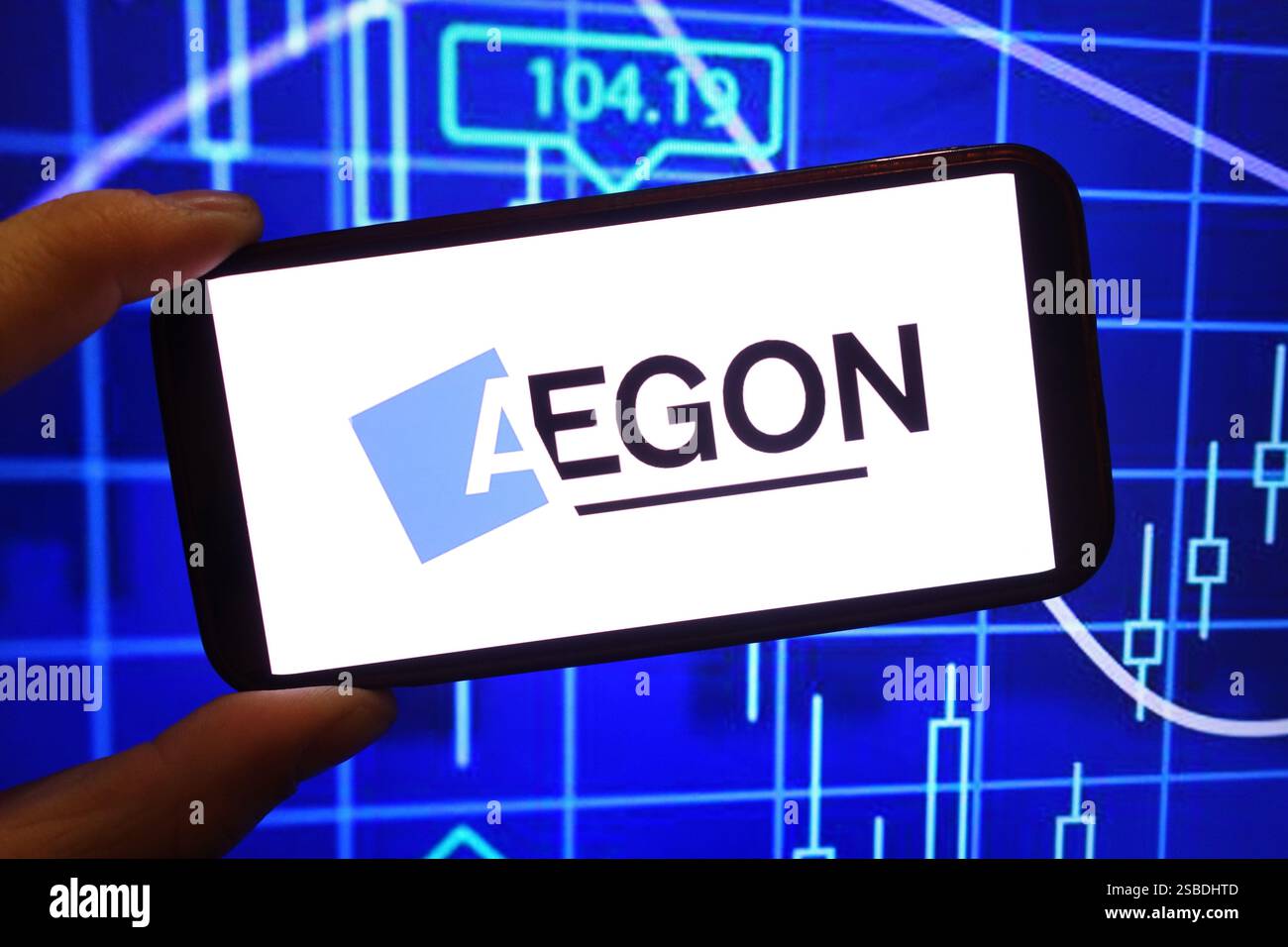 Poland. 2nd Feb, 2025. In this photo illustration, the Aegon UK company logo is seen displayed ...
