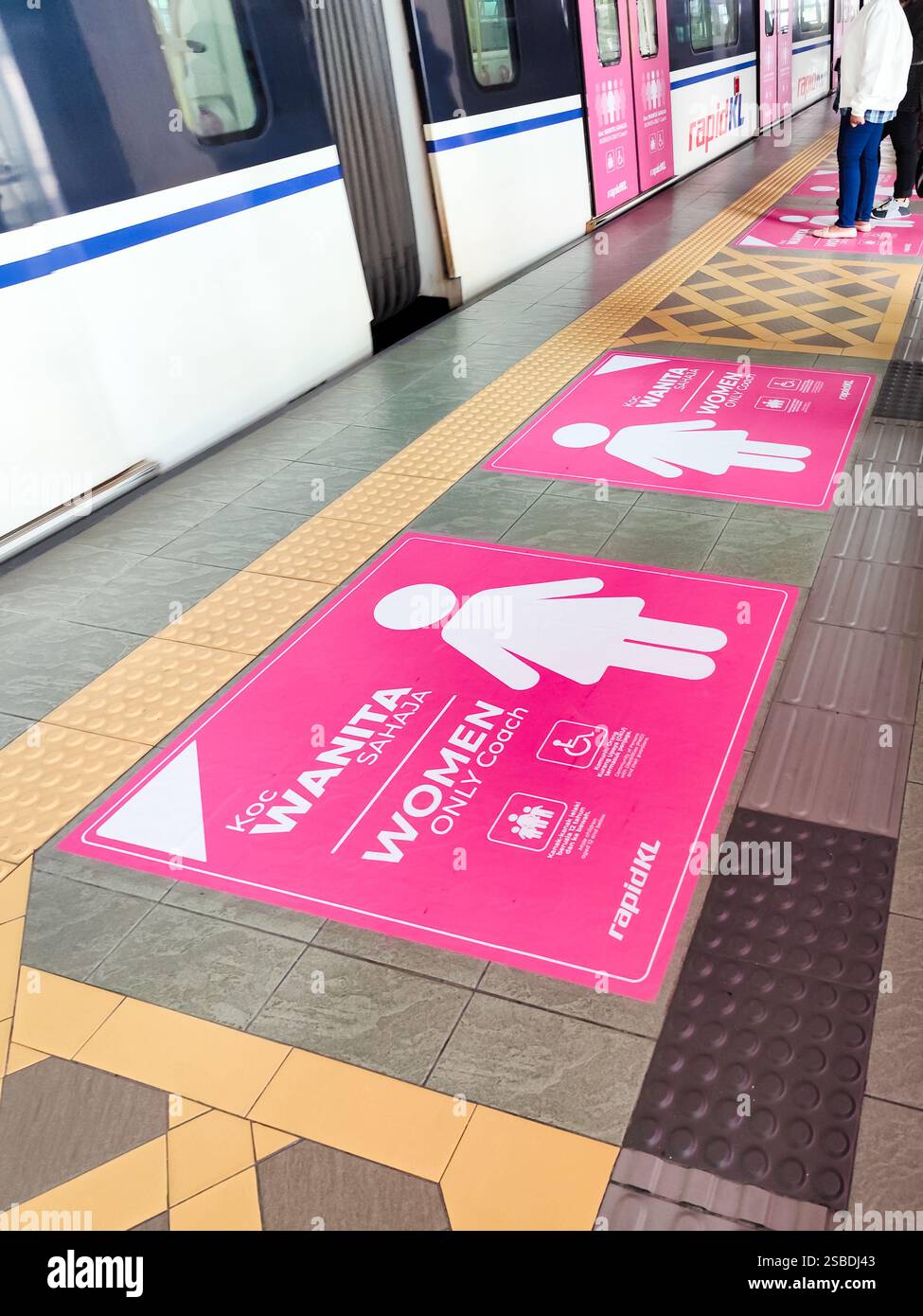 Kuala Lumpur, Malaysia - 01.18.2025: women only coach sign for public ...