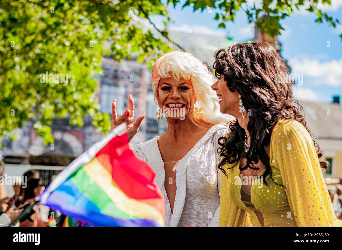 Trans women in pride parade Stock Photo - Alamy
