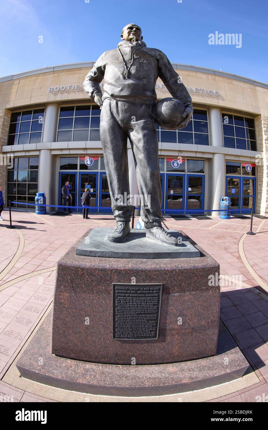 LAWRENCE, KS - FEBRUARY 02: A view of the Phog Allen statue in front of ...