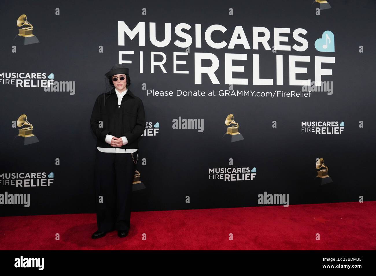 Billie Eilish arrives at the 67th annual Grammy Awards on Sunday, Feb. 2, 2025, in Los Angeles ...