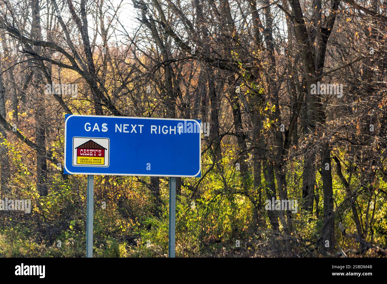 Brookfields, USA - November 2, 2022: Gas exit road sign for gas ...