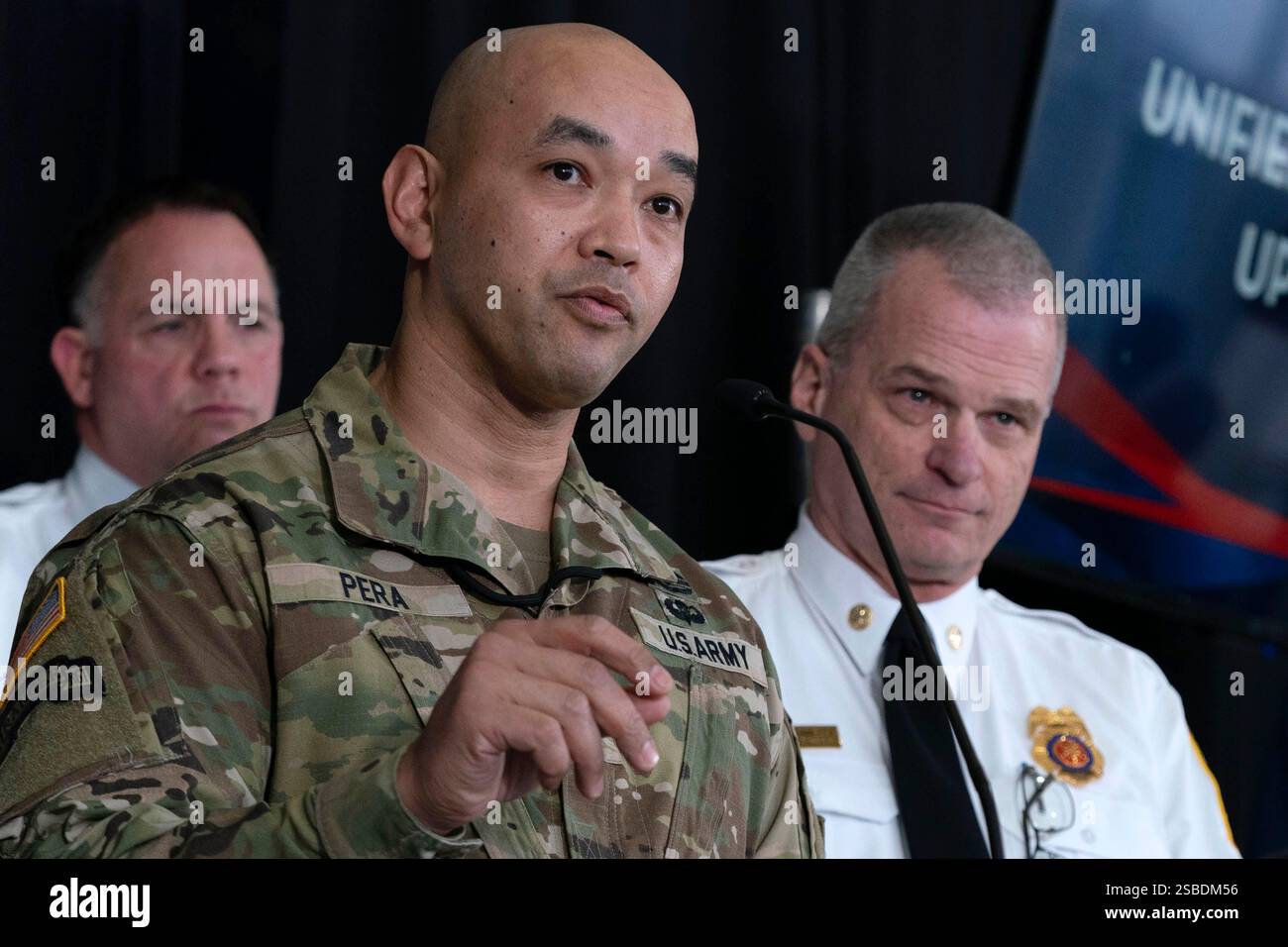 Col. Francis Pera, commander of the U.S. Army Corps of Engineers speaks ...