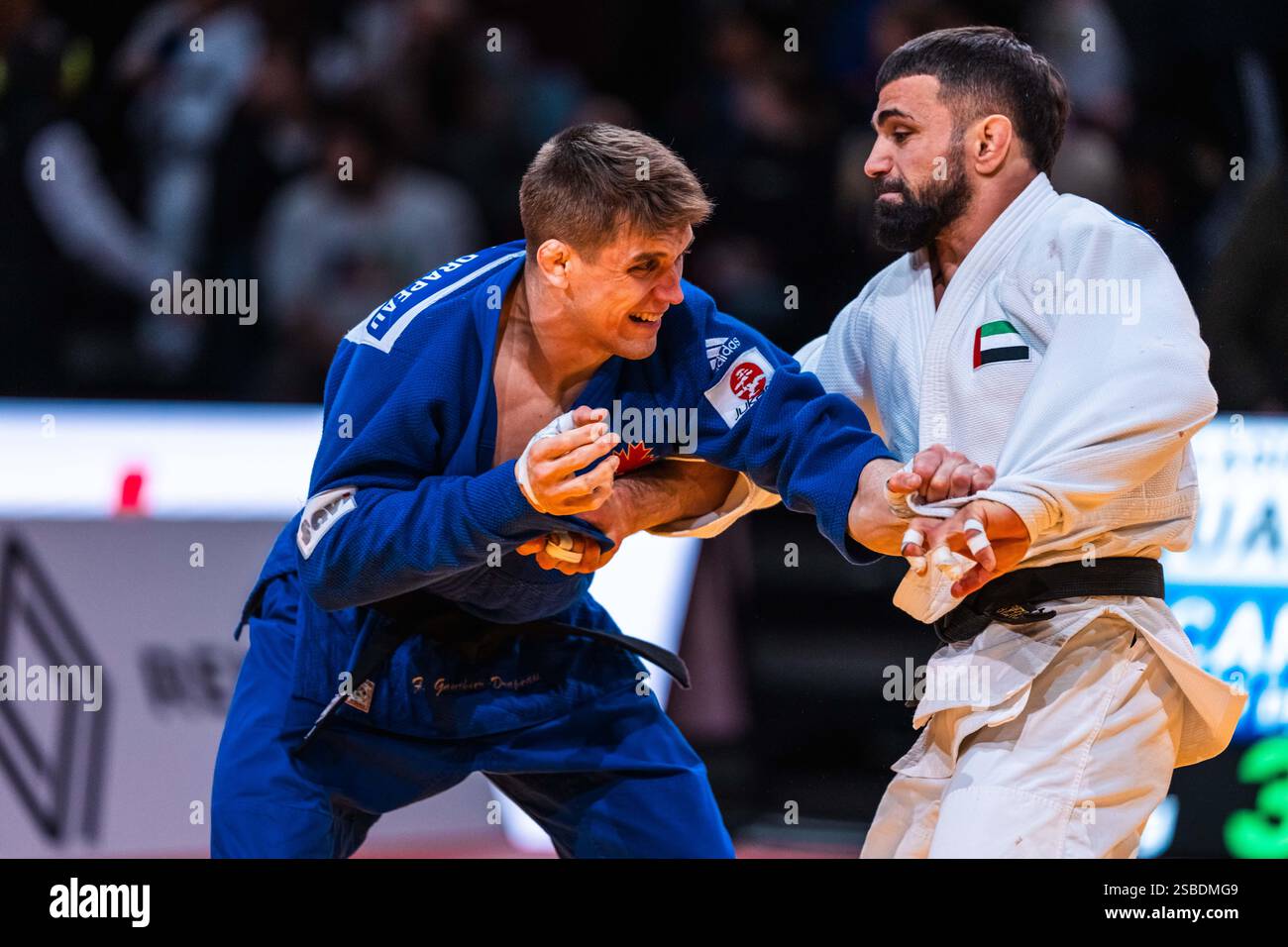 Francois GAUTHIER DRAPEAU (CAN) and Nugzari TATALASHVILI (UAE) final Menâ??s -81Kg during the ...