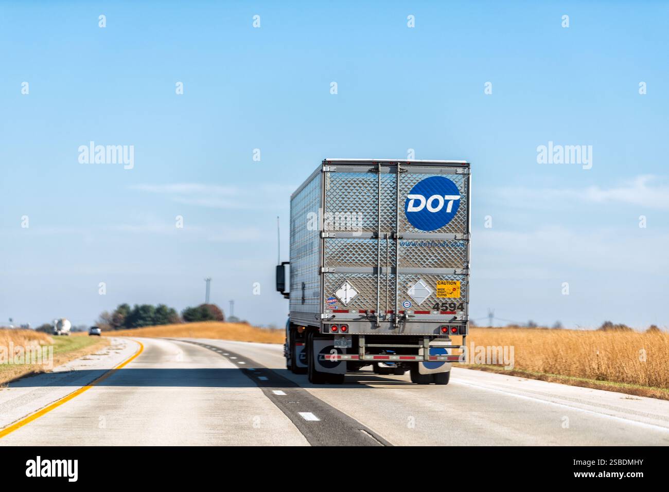 Springfield, USA - November 2, 2022: Highway 72 road in Illinois with ...