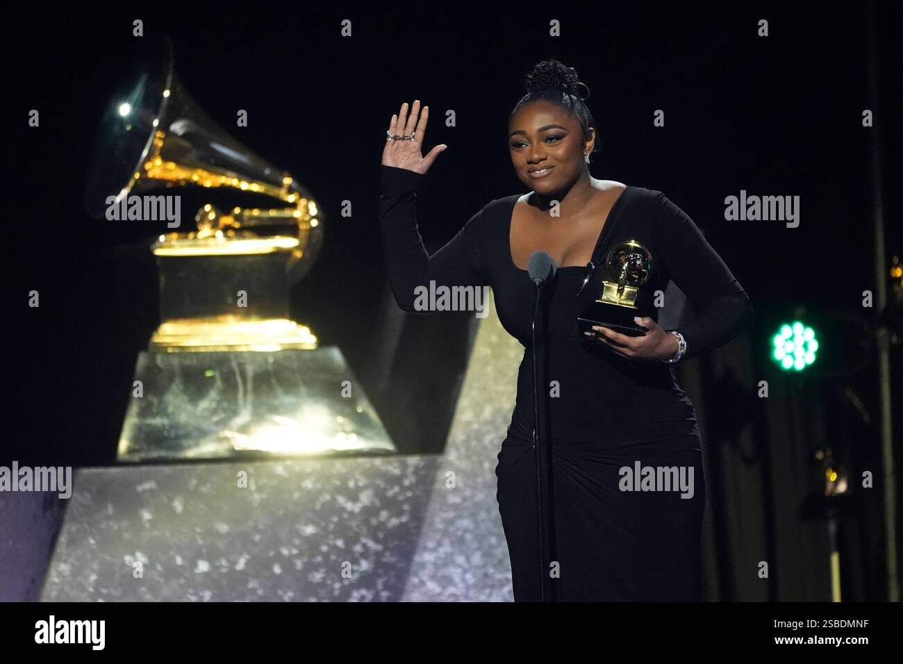 Samara Joy accepts the award for best jazz performance for "Twinkle ...