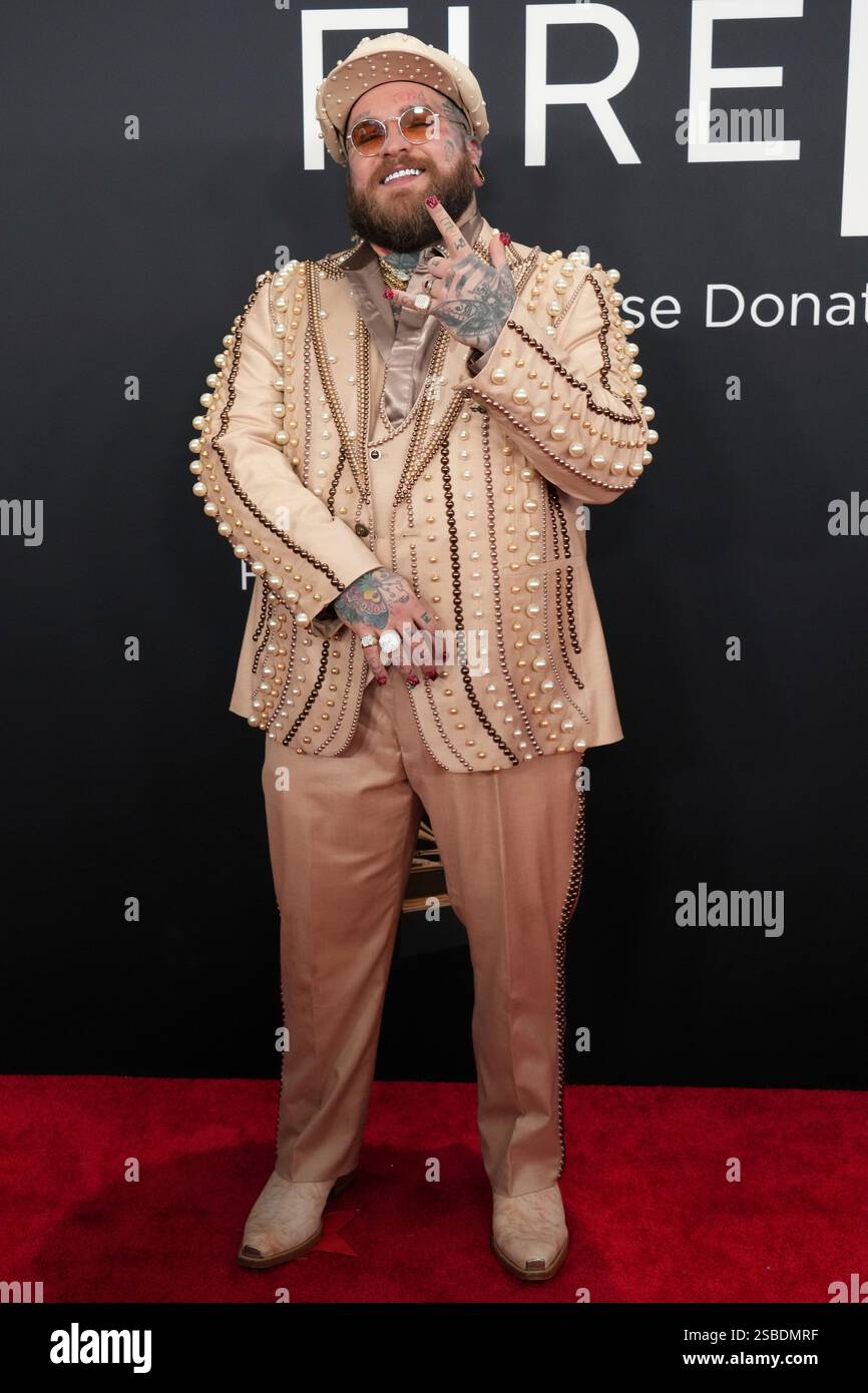 Teddy Swims arrives at the 67th annual Grammy Awards on Sunday, Feb. 2 ...