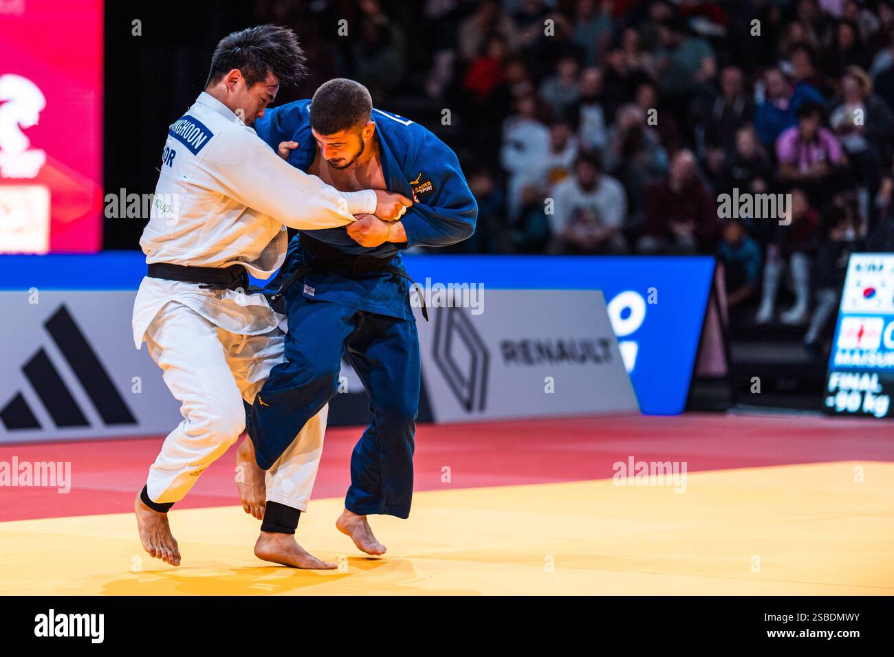 Jonghoon KIM (KOR) and Luka MAISURADZE (GEO) Final menâ??s -90Kg during the Paris Grand Slam ...
