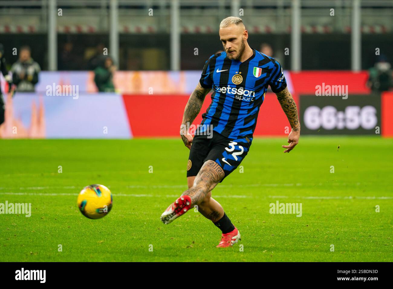 Milan, Italy. 02nd Feb, 2025. Federico Dimarco (FC Inter) during the Italian championship Serie ...