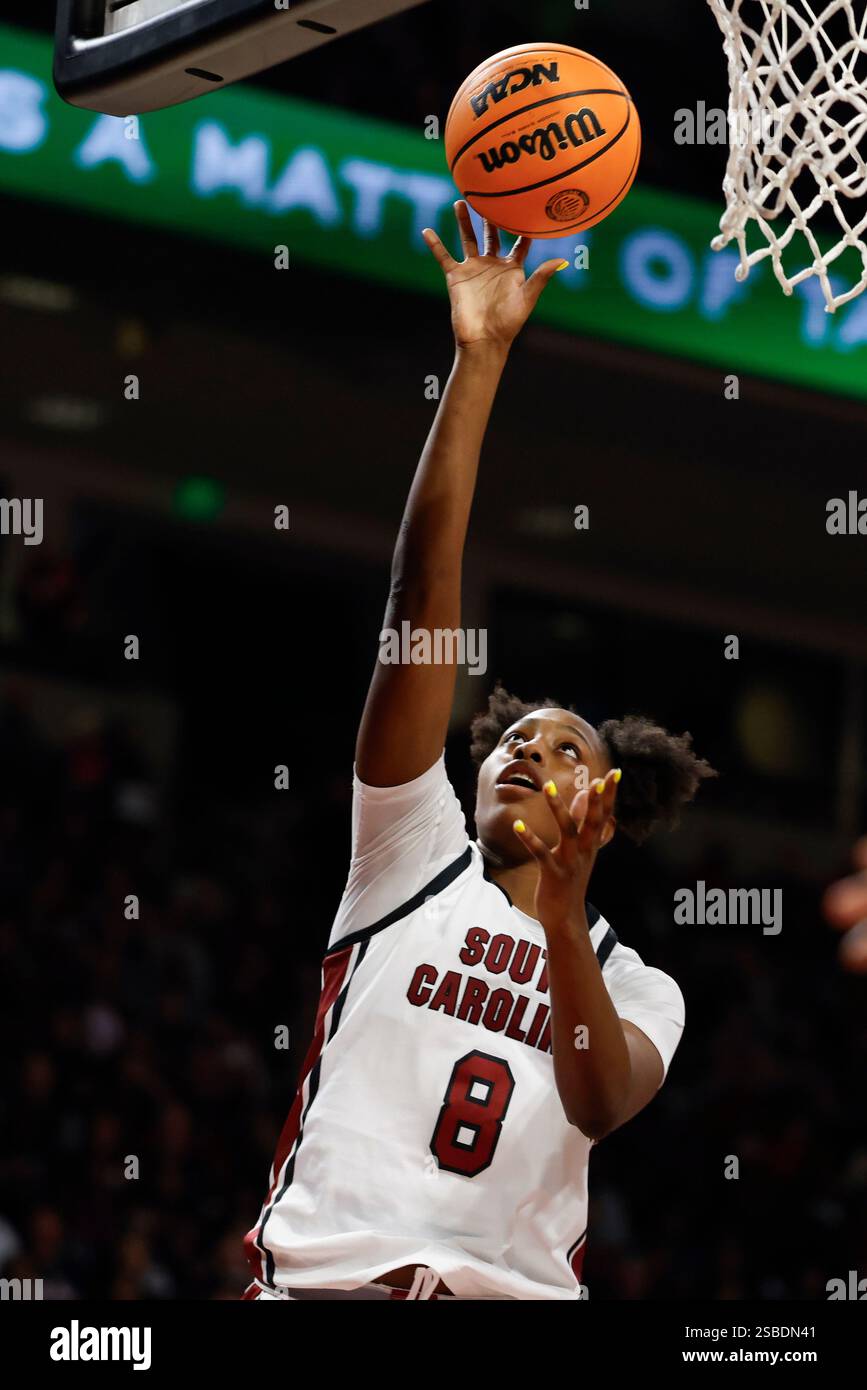 South Carolina forward Joyce Edwards shoots during the first half of an ...
