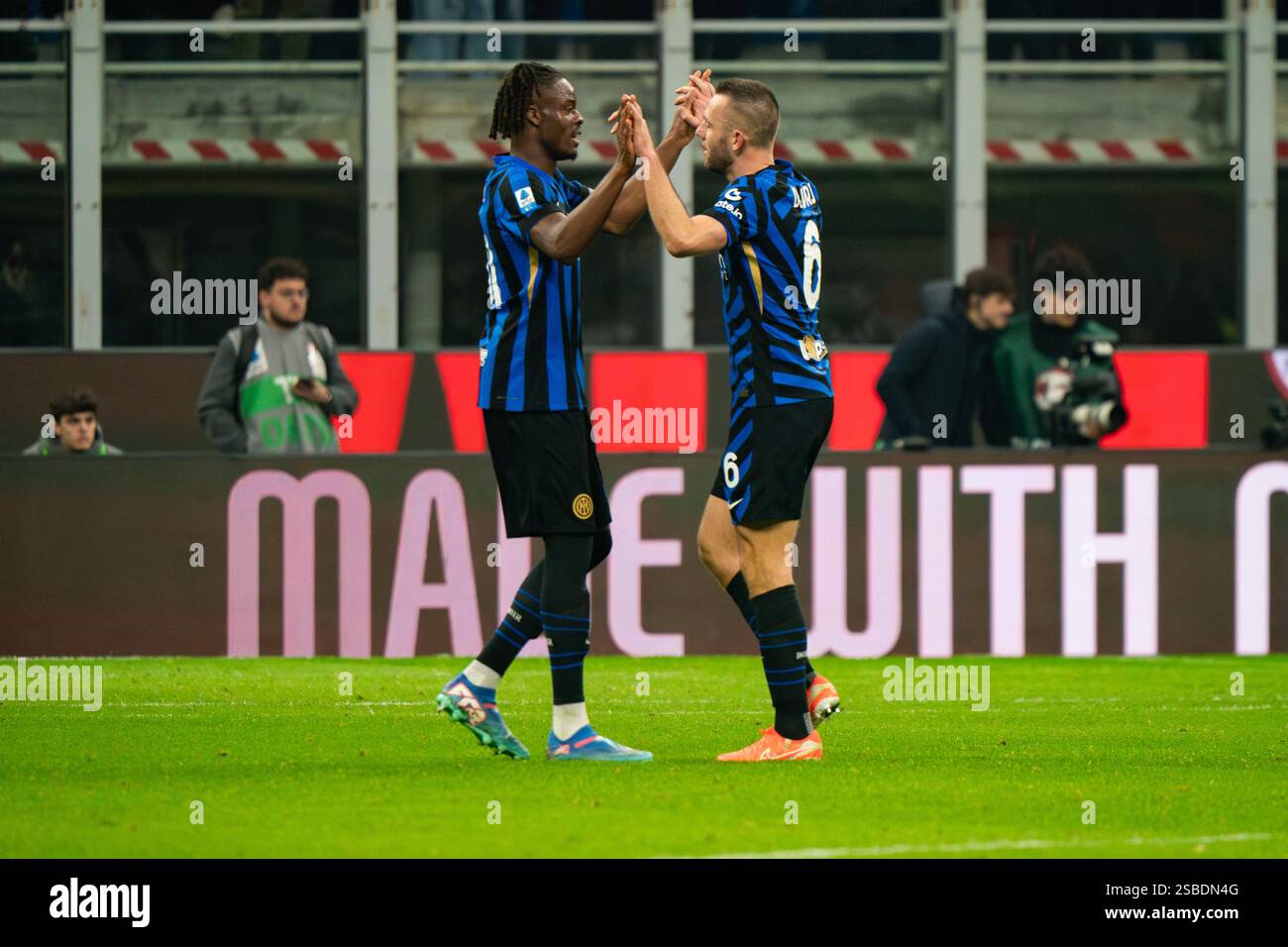Milan, Italy. 02nd Feb, 2025. Stefan de Vrij (FC Inter) celebrates the ...