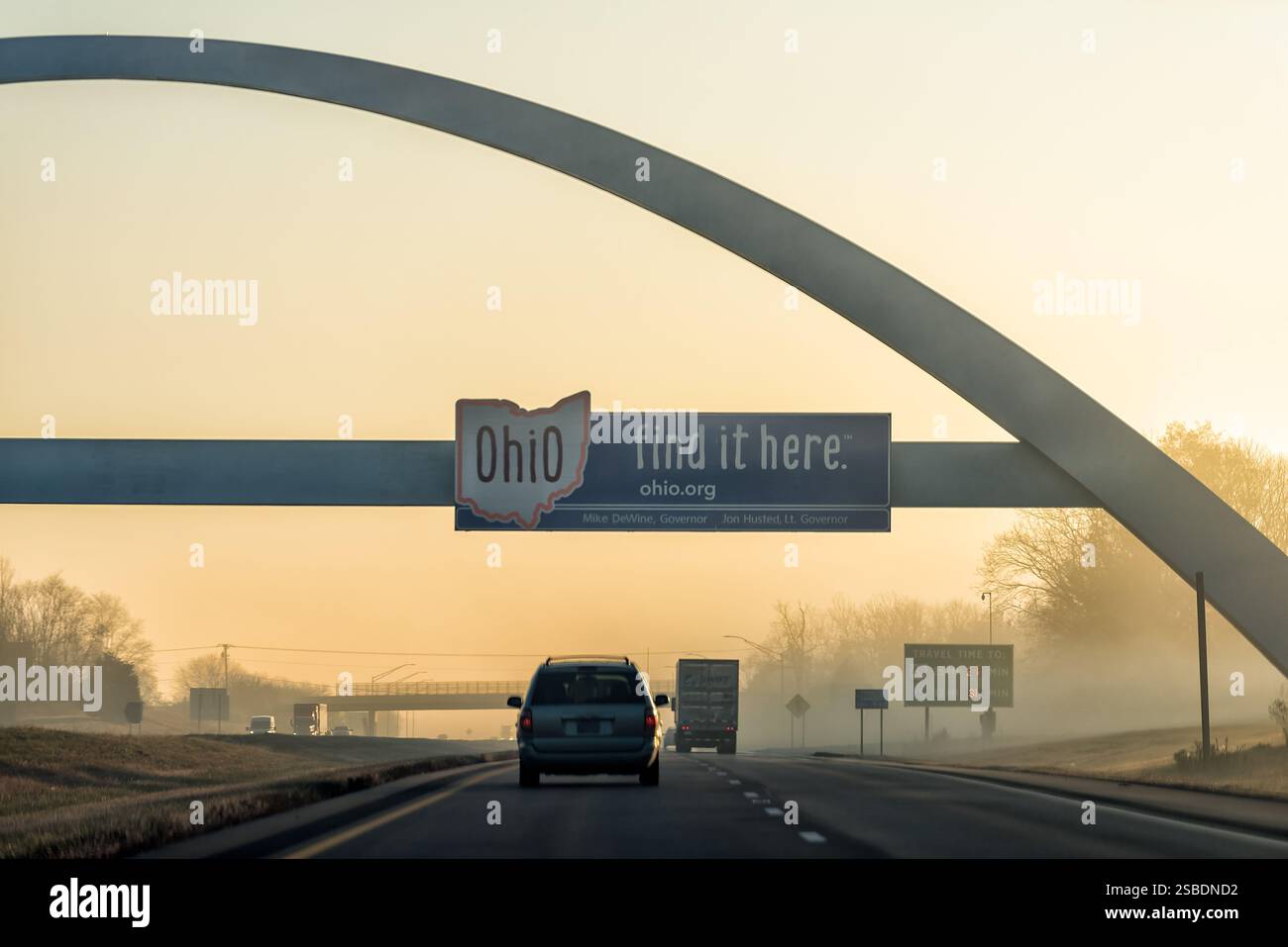 Cedar Springs, USA - November 3, 2022: Sunrise in Midwest Ohio sign on ...