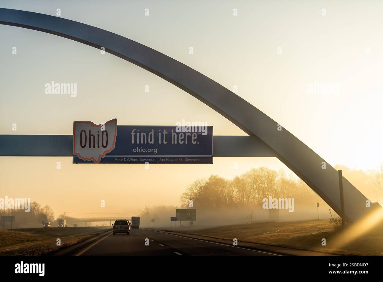 Cedar Springs, USA - November 3, 2022: Sunrise in Midwest Ohio sign on ...