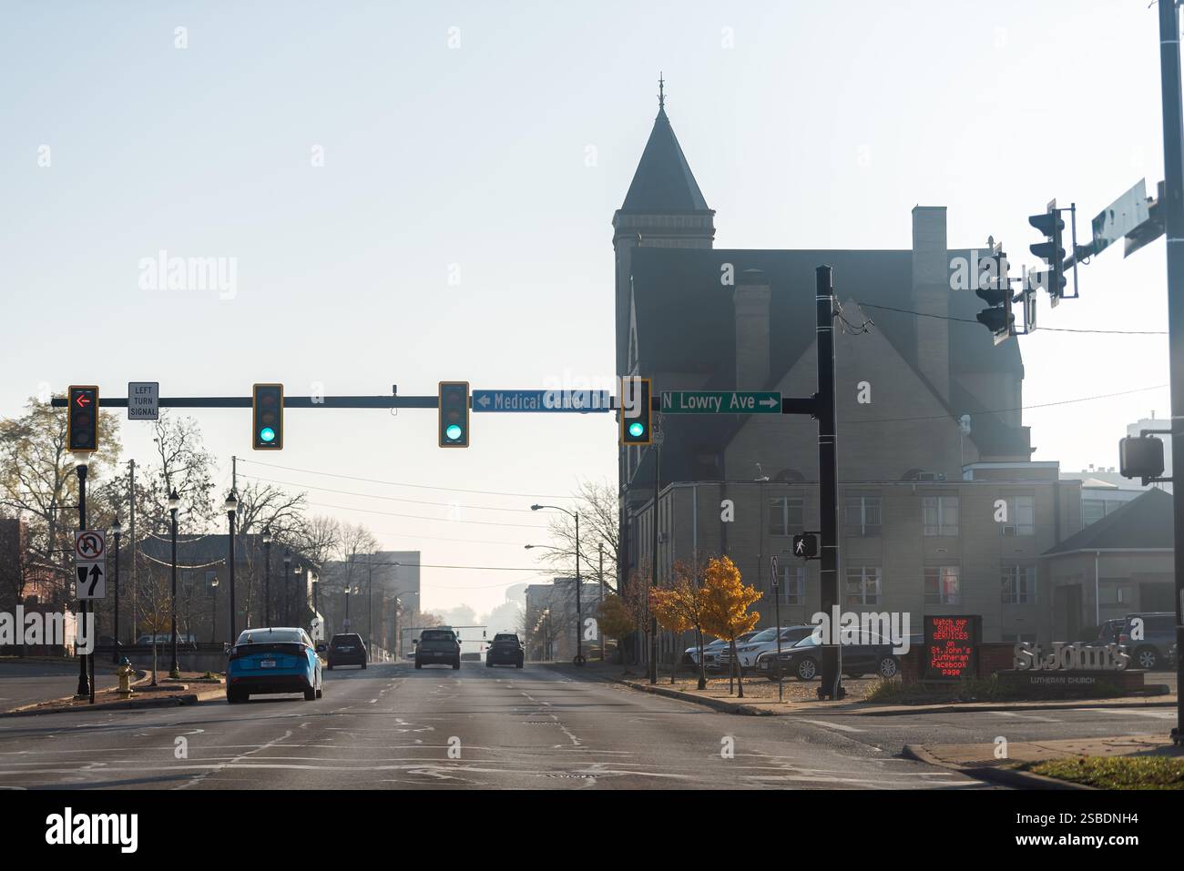 Springfield, USA - November 3, 2022: Historic downtown town city of ...
